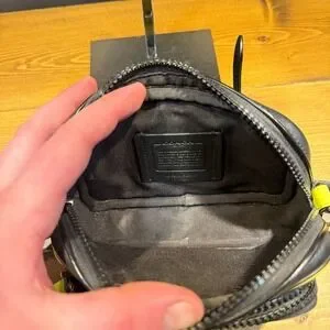 Coach | Bags | Coach Mini Edge Double Zip Crossbody Neon Yellow Leather ...